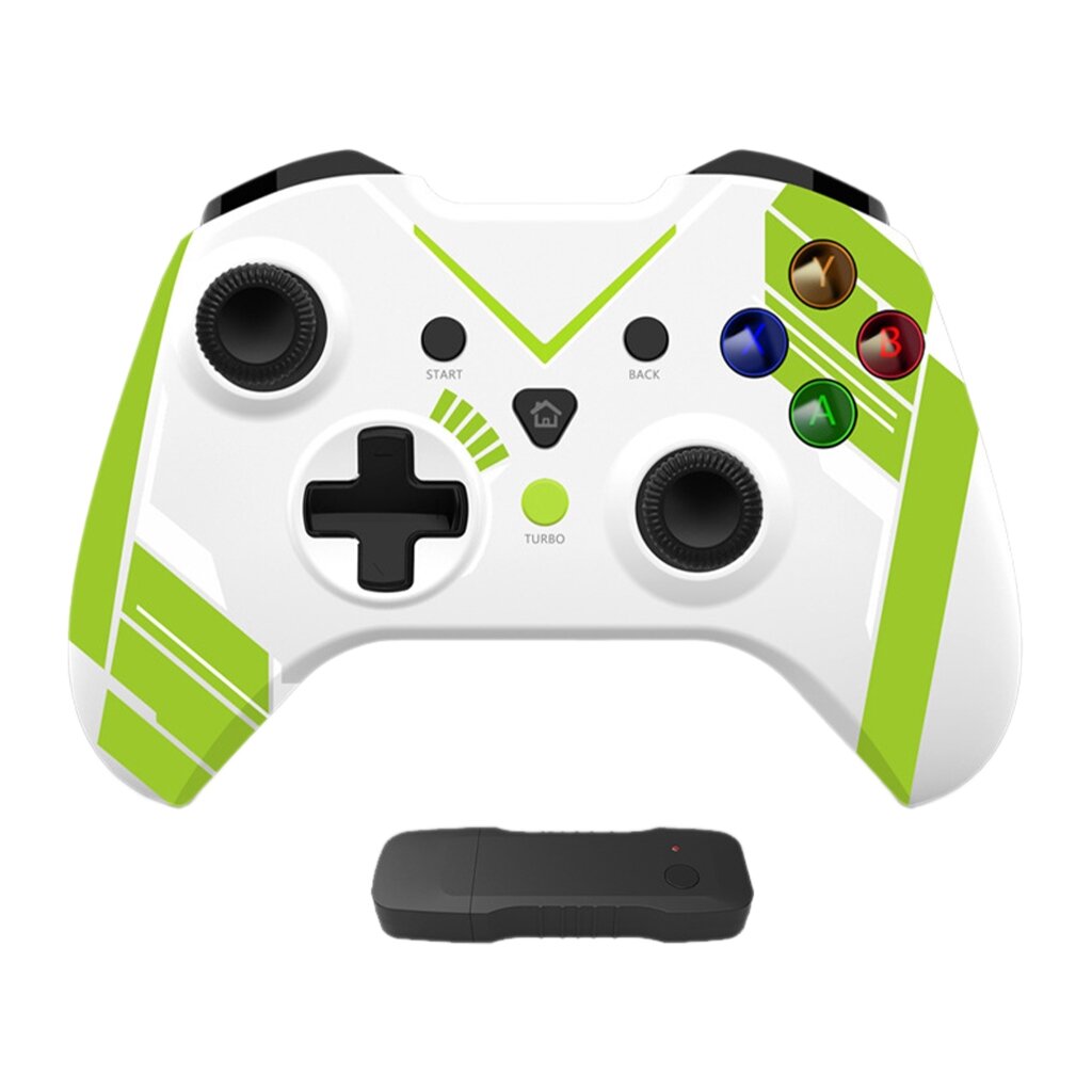 Беспроводной геймпад 2.4G со светодиодным эффектом, совместимостью с несколькими платформами, игровыми контроллерами, точным определением движения и вибрацией