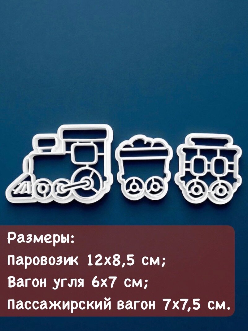 Вырубки для пряников Паровоз, 3 шт