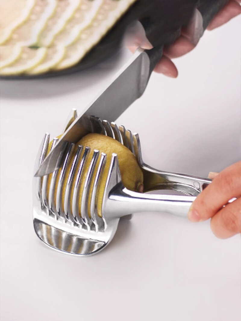 Фрукто-овощерезка "Держатель для нарезки лука", металл, бесцветная, серебристый цвет