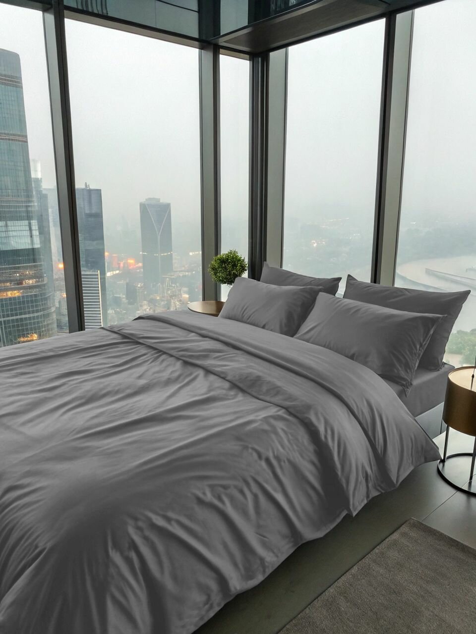 Пододеяльник ранфорс 150х200 - "Кремневый серый"