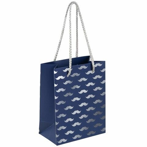 24 шт. Пакет подарочный 11x6x15 см, золотая сказка "Man Style", фольга, синий, 608243