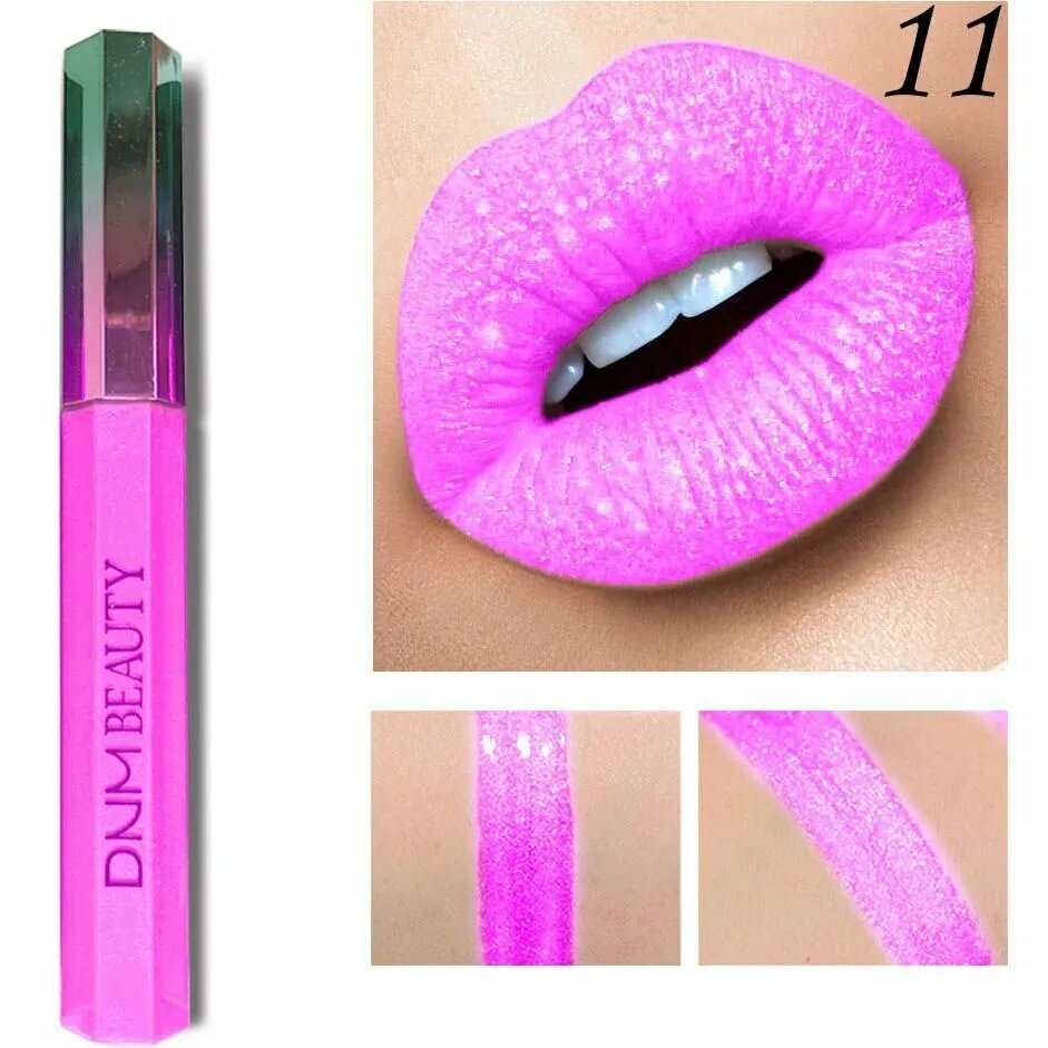 Жидкая помада с блестками, стойкий блеск, увлажняющая, водостойкая, не выцветающая, есть 12 цветов на выбор