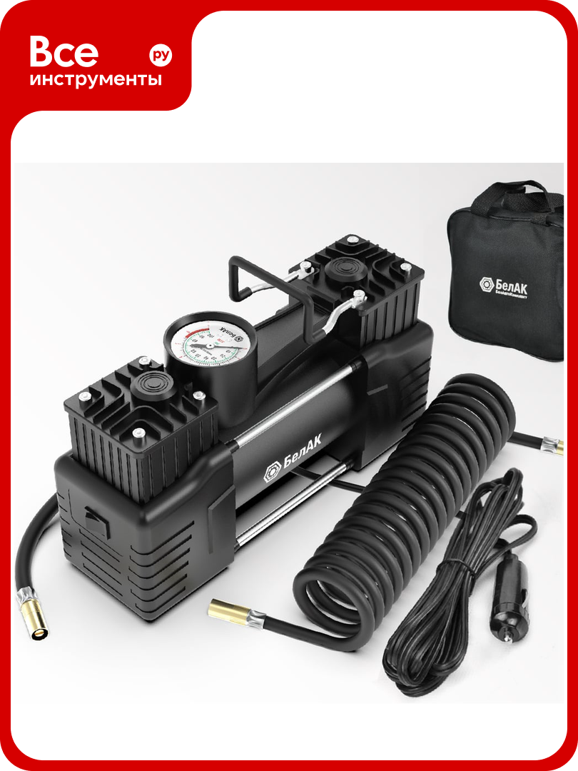 Компрессор БелАК МИСТРАЛЬ-75 12V, 75л/мин БАК.99161, 75 л, резиновая, защищенная