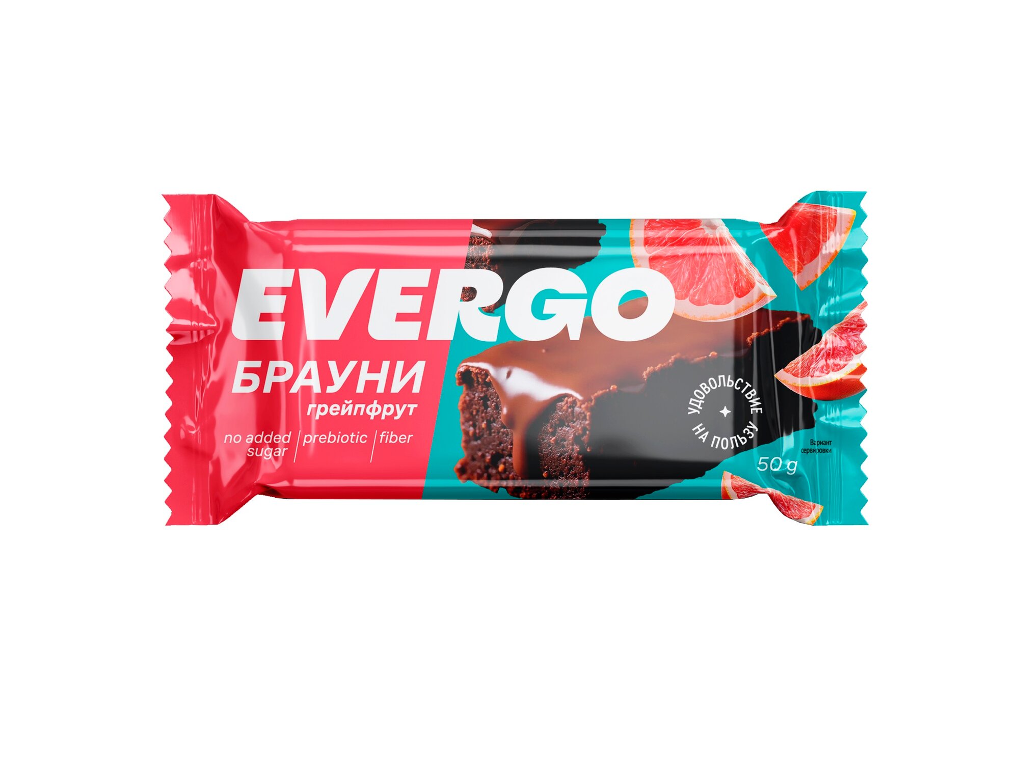 Пирожное протеиновое в глазури "Брауни грейпфрут". EVERGO 0,050кг