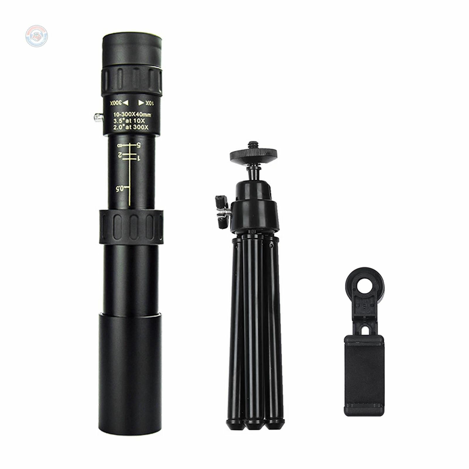 Монокуляр 10-300x с призмой BAK4 и многослойным покрытием для охоты, рыбалки, туризма и наблюдения за природой