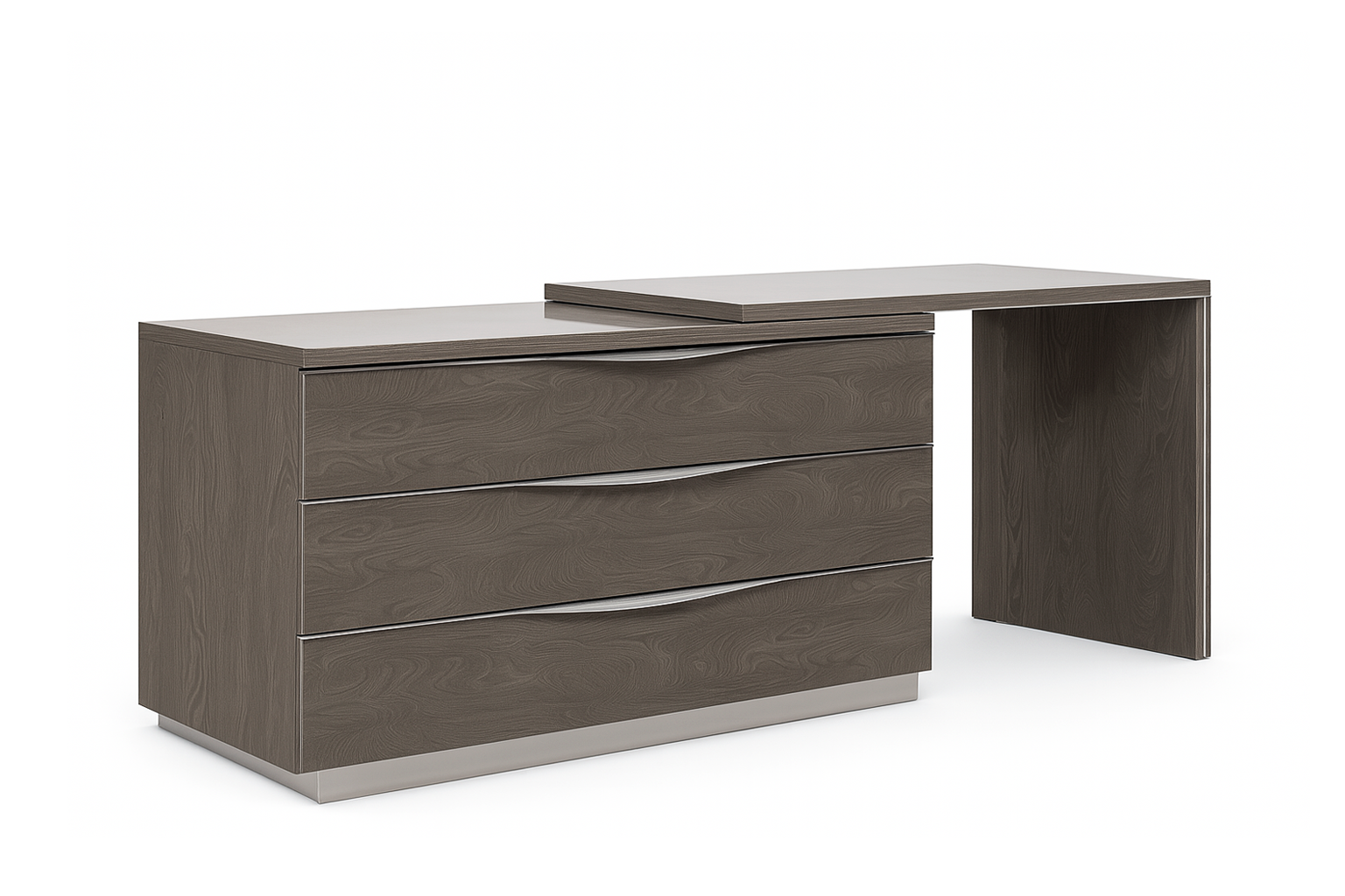 Стол туалетный L Camelgroup ELITE, с комодом низким 3 ящика, цвет серебристая береза