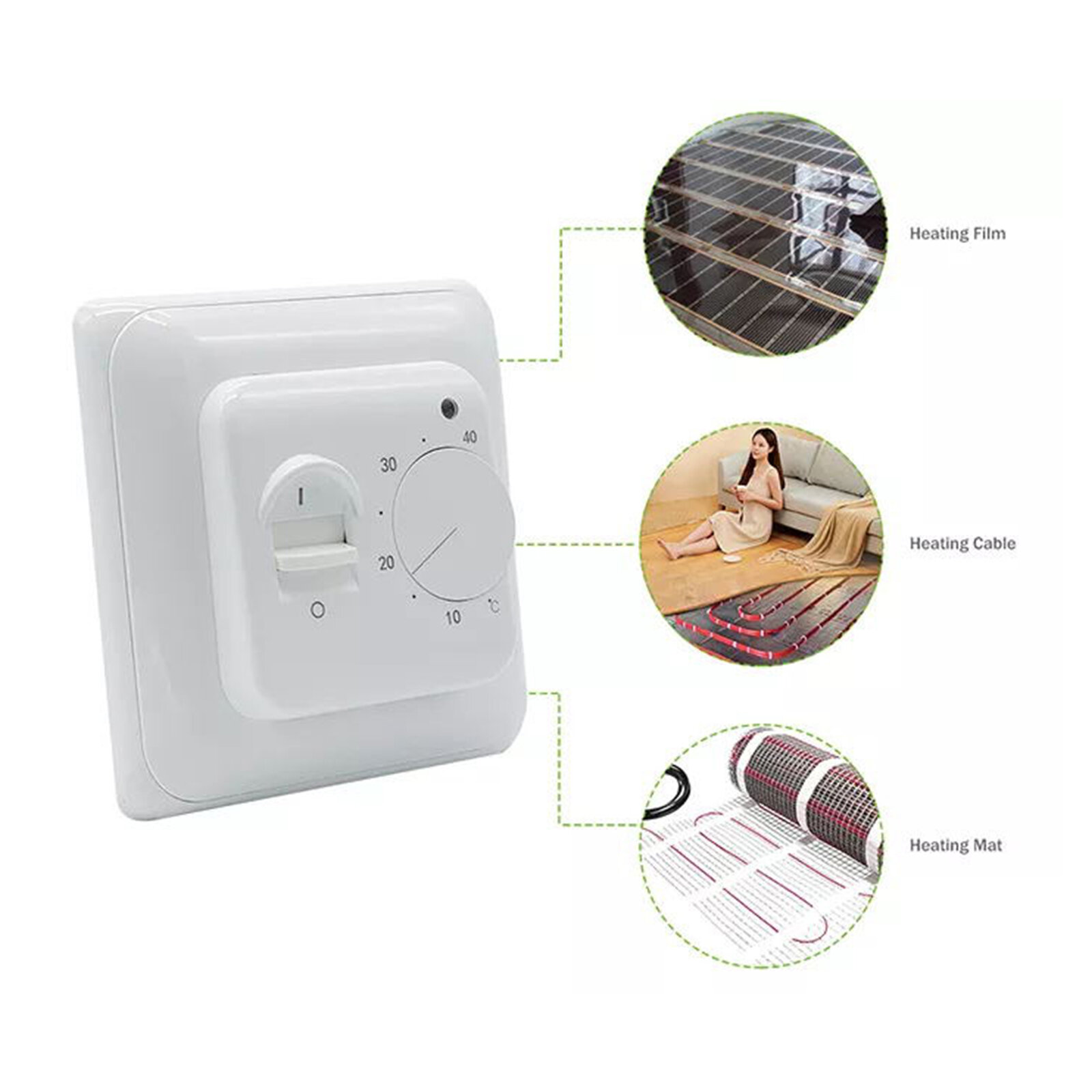 16A Термостат для теплого пола Датчик-ограничитель Электронный контроллер теплого пола Регулятор температуры для систем домашнего отопления