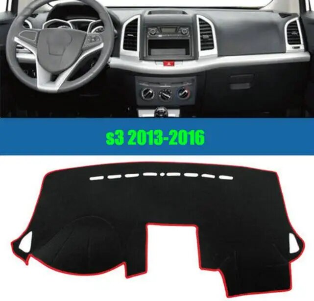 Приборная панель автомобиля Избегайте светильник Pad Инструмент платформа покрытие стола коврики ковры автомобильные аксессуары для JAC S3 JS3 SEI 3 2014 2015 2016 RED