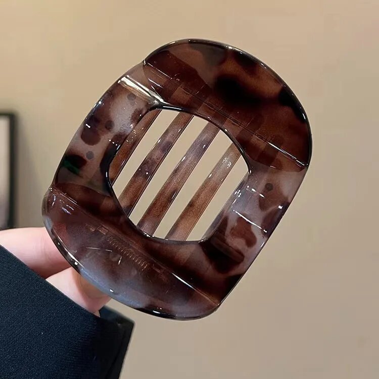 Заколка для волос в стиле ретро черепахового цвета, женская заколка на затылке, зажим для волос, заколки в виде акулы, аксессуары для волос на молнии с половиной молнии