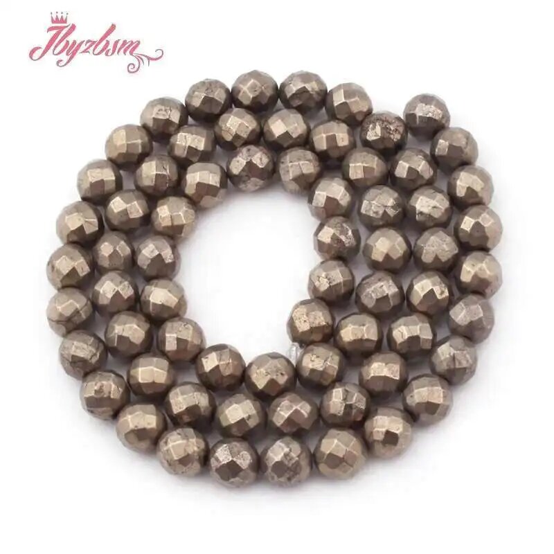 Натуральные пирит бусины jbyzbsm 2/3/4/6/8/10/12 мм 6mm Facted Round