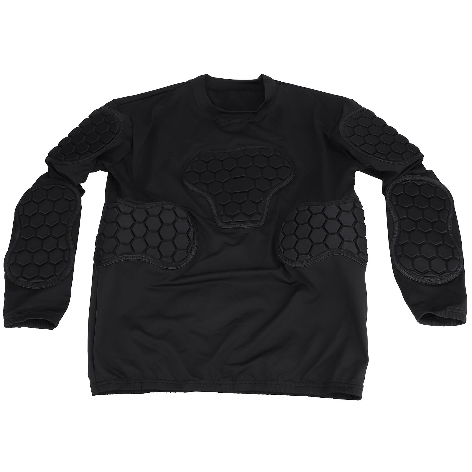 Вратарская футболка с утеплителем, длинными рукавами, ударопрочная, сотовая, компрессионная, для велоспорта и футбола, размер L.