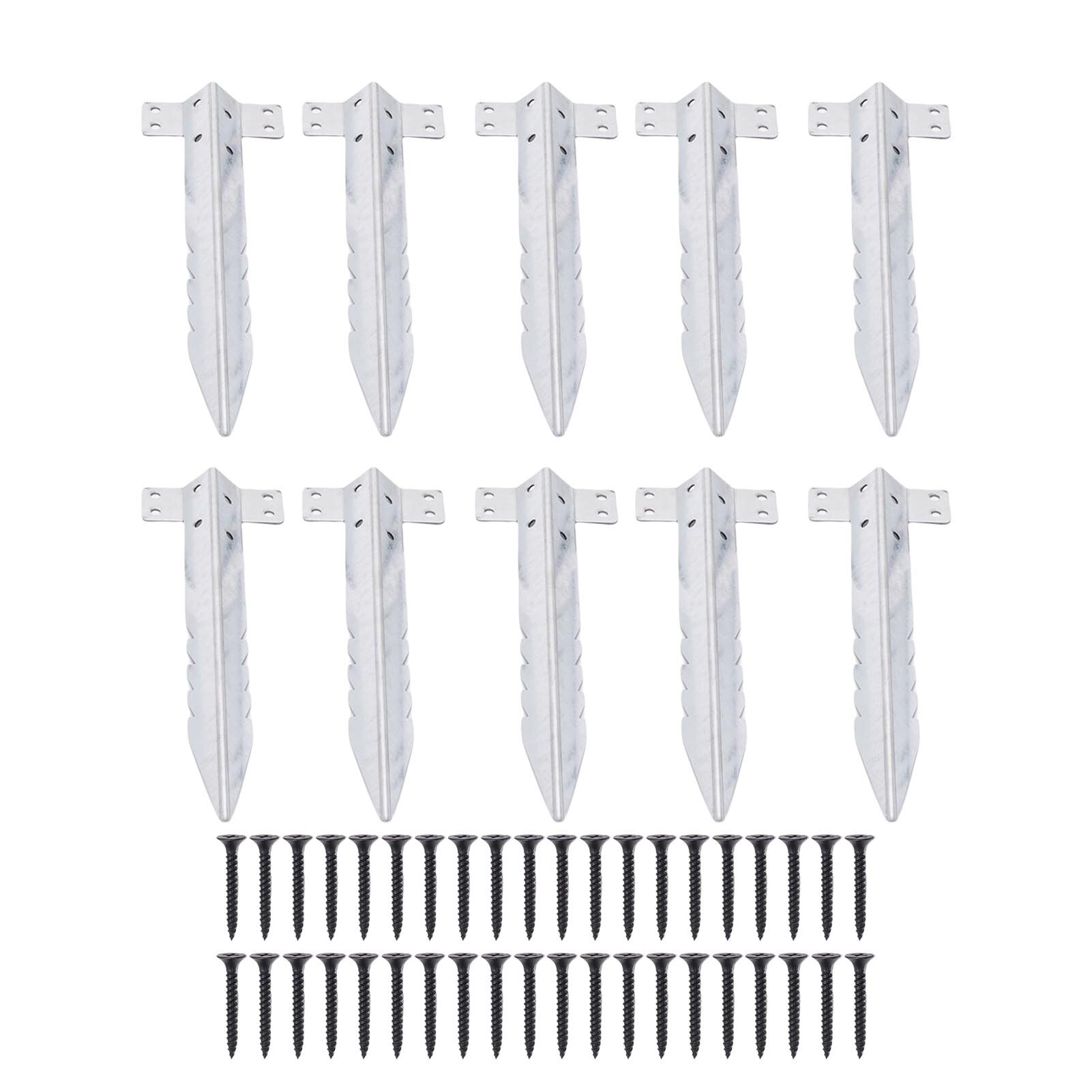 Скобы для Шпал: 10 Штук Оцинкованная Сталь Прочная Фиксация Грядок - Устойчивость к Коррозии Надёжное Крепление для Деревянных Конструкций Скобы для Садовых Бордюров for Обустройство Дорожек и Грядок