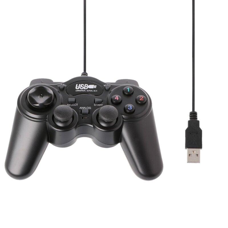 Проводной Геймпад USB 2.0 Игровой Контроллер Gaming Joypad Джойстик Управления для ПК Компьютер Ноутбук Геймер Черная Игровая Консоль