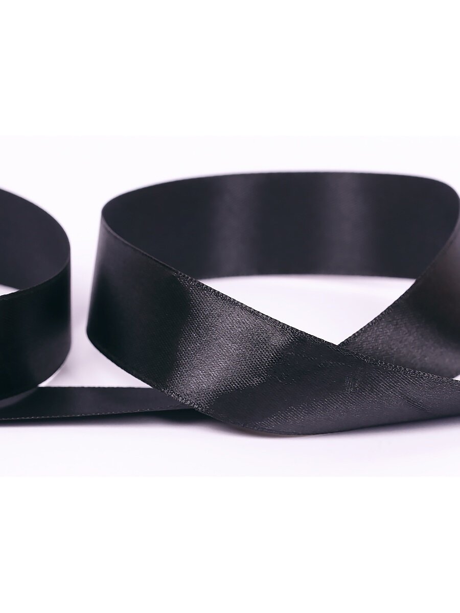 Лента атласная 50мм 16м цвет черный LA50-113б