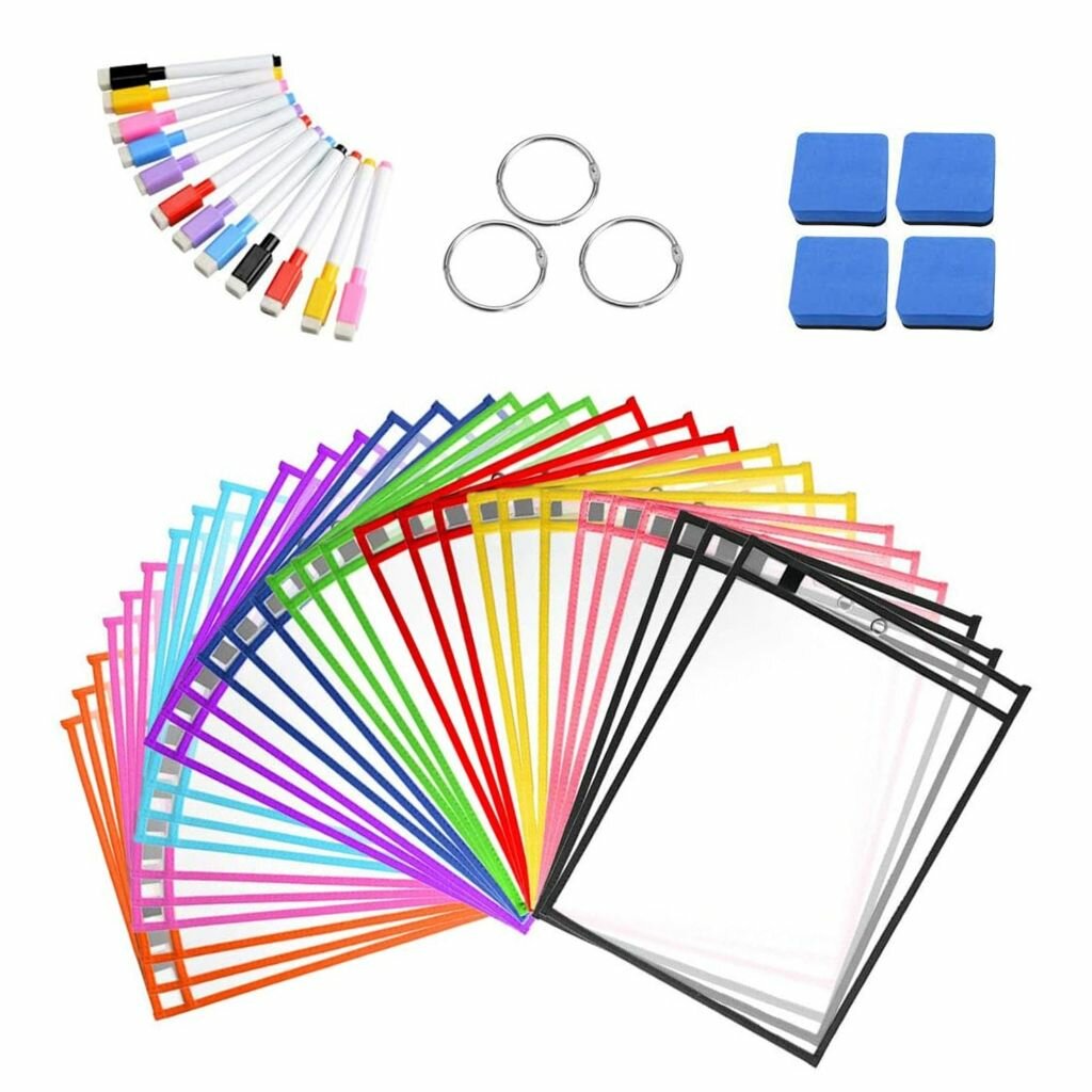 Прозрачная резинка для сухой протирки, чехол для ручек, сумка для файлов, набор