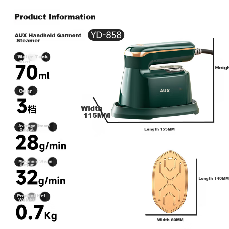 AUX Handheld Garment Steamer Iron Portable Steam Iron Household Small Steam Ironing Machine Clothes Wrinkle Remover