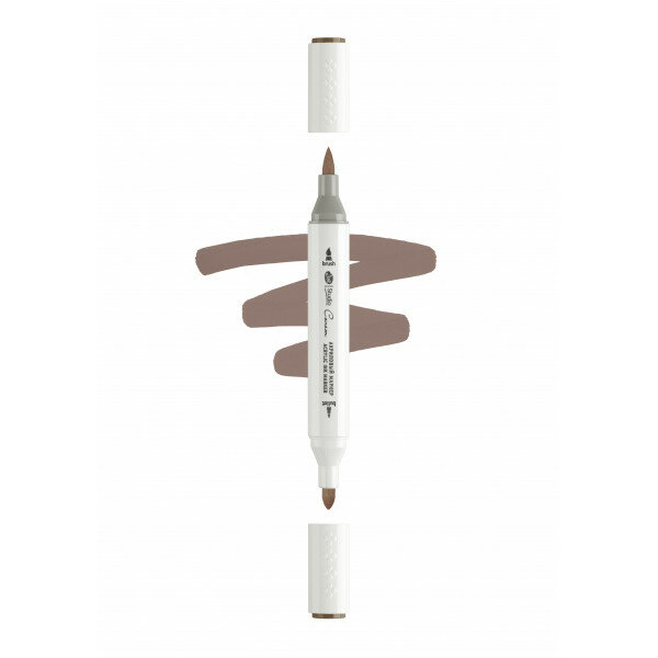 Маркер акриловый двусторонний "Сонет", перо кисть/пуля, коричневый
