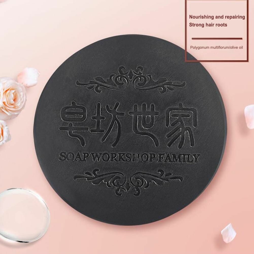 1/3шт Черный твердый шампунь для роста и выпадения волос, натуральный полигонум