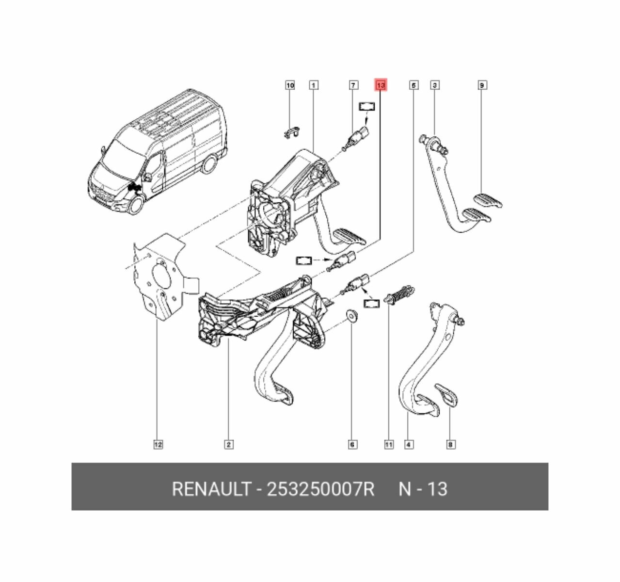 Датчик Педали Сцепления [Org](Renault 253250007R)