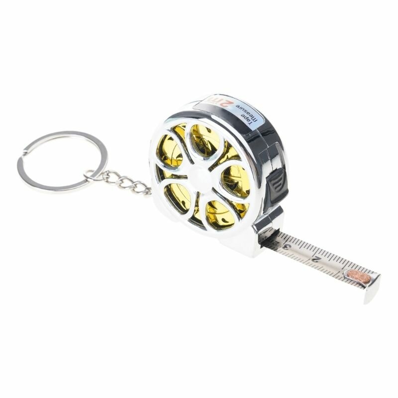 Мини-полая рулетка длиной 2 метра с кольцевой линейкой из нержавеющей стали-золото
