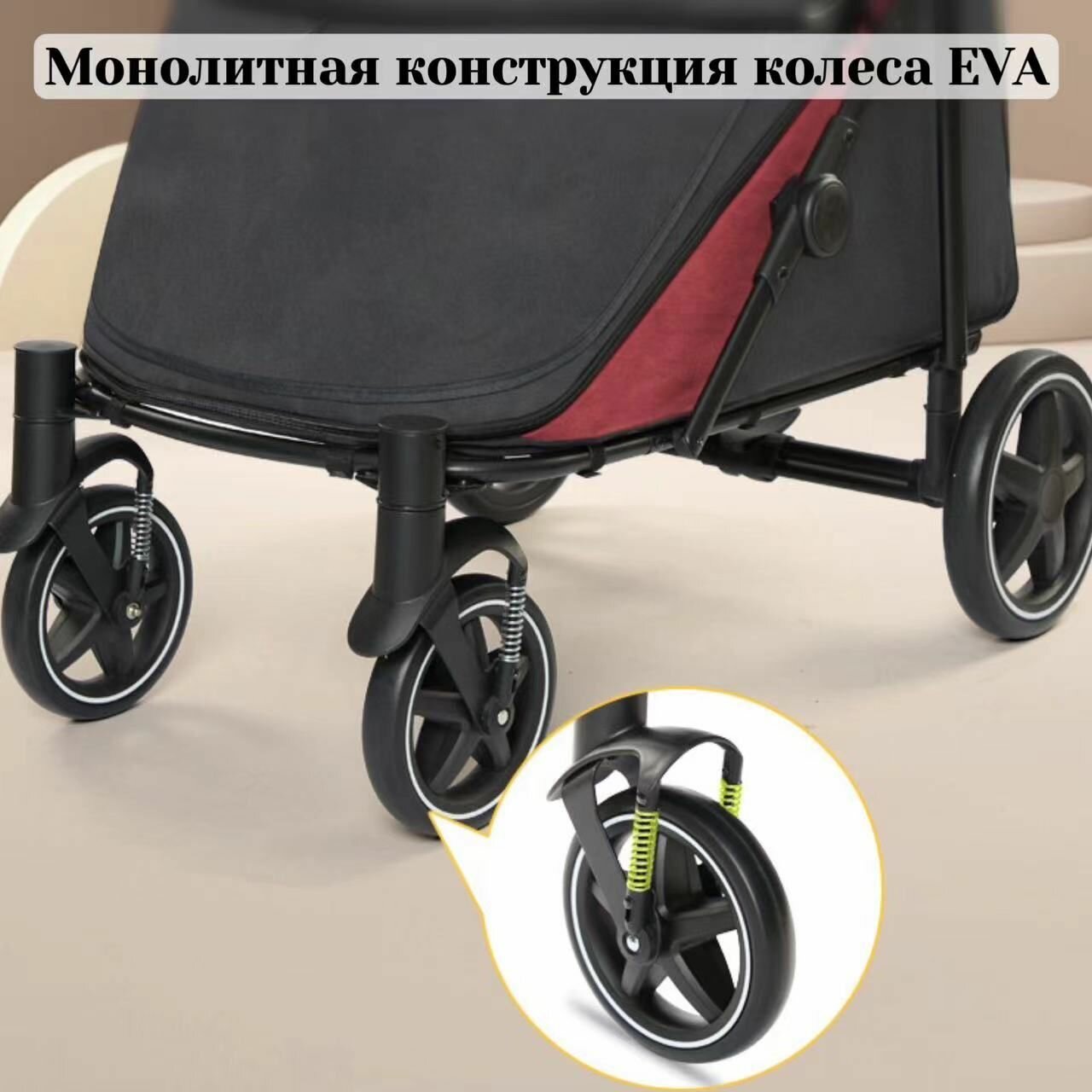 Большая коляска прогулочная для собак и кошек, для средних и крупных пород (до 60 кг), складной, серый