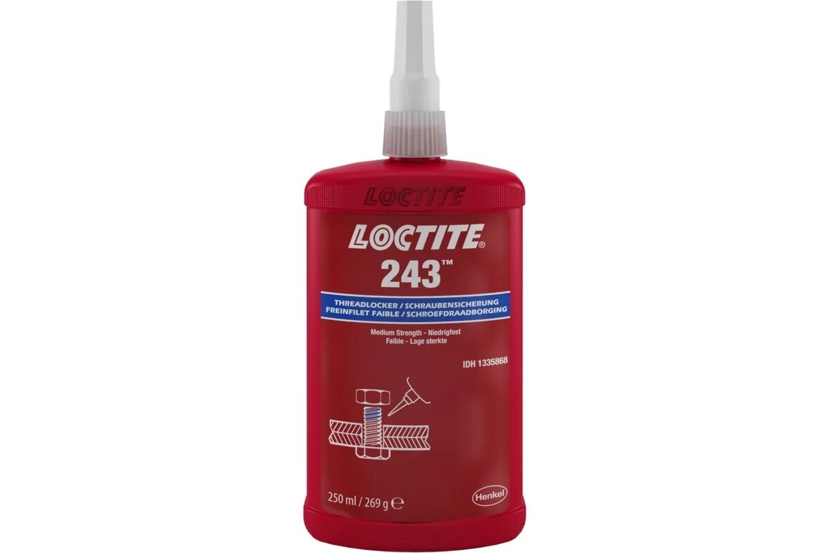 LOCTITE 243 250ML Резьбовой фиксатор средней прочности (синий) 1342482