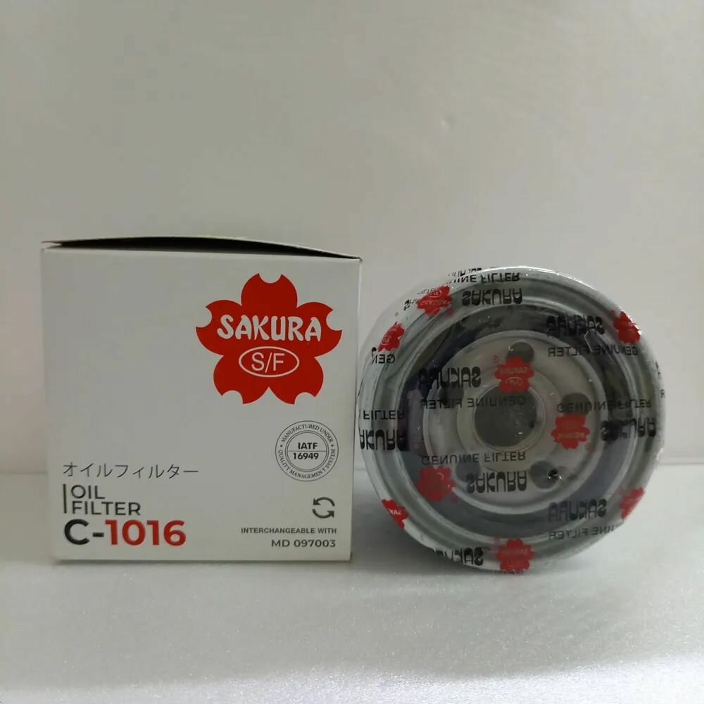 Фильтр масляный - HONDA, HYUNDAI, KAWASAKI, KIA SAKURA C1016 / 2630035505; 12915035170; 12915035153