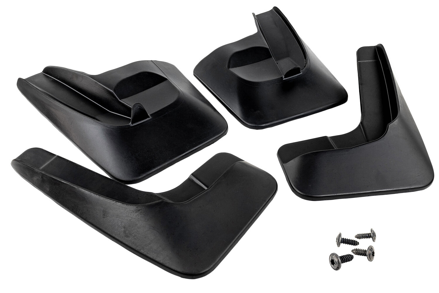 Комплект передних и задних резиновых брызговиков Rezkon на Лада Калина 2, Гранта, Гранта FL, Datsun