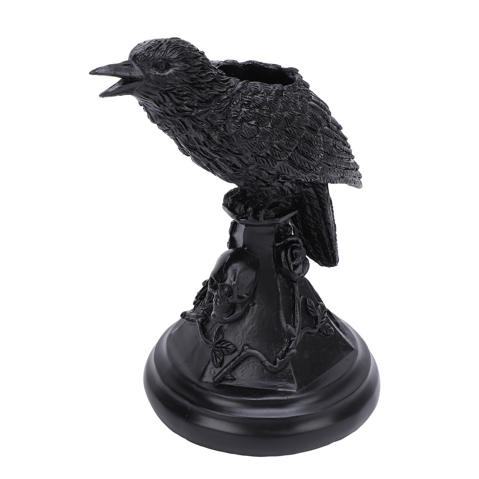Готический подсвечник жуткий настольный орнамент реалистичный смоляной домашний декор готический подсвечник ворона