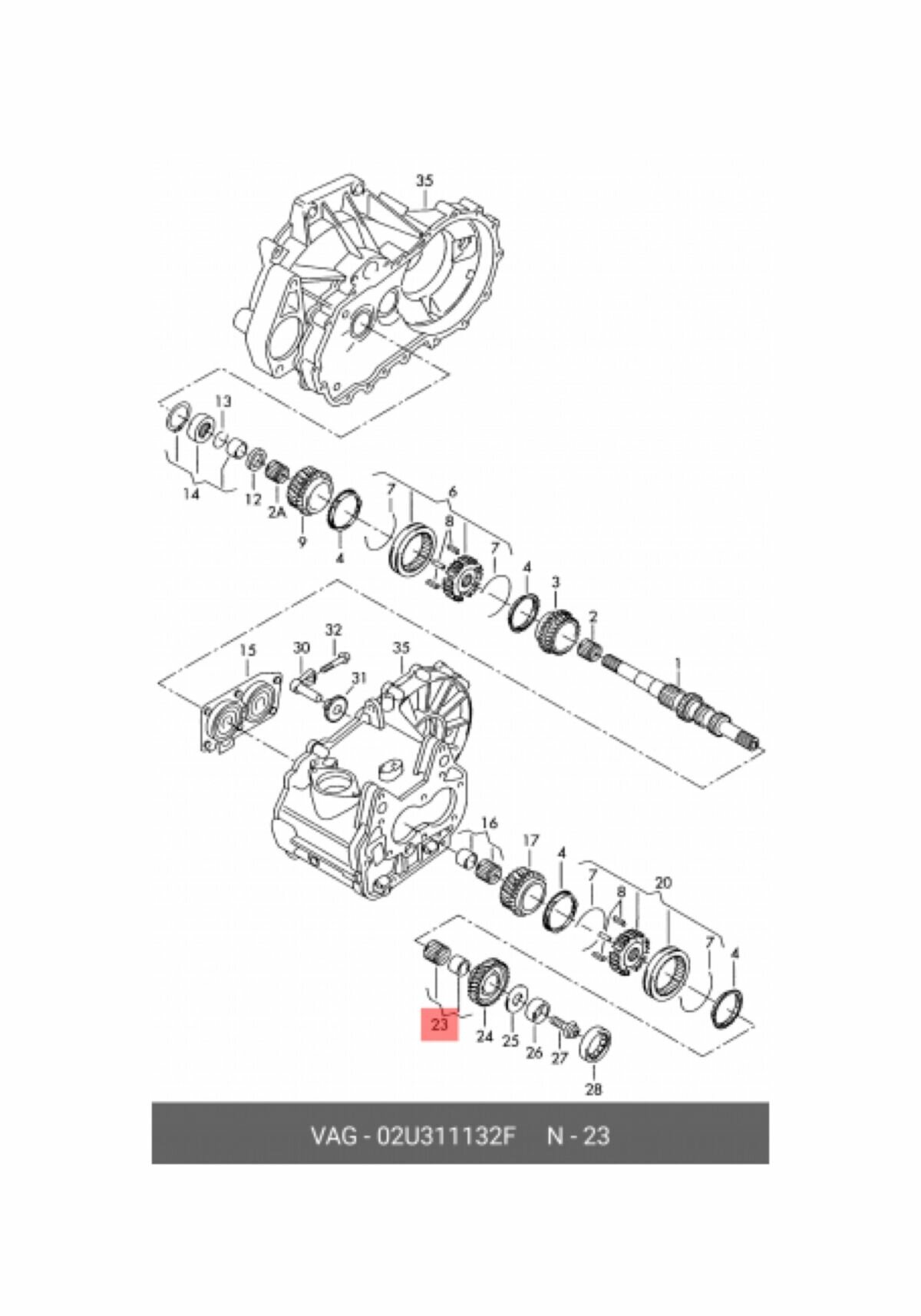 Подшипник Игольчатый Audi A1 2016-2017(Vag 02U311132F)