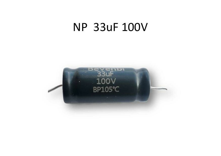 4шт. Неполярный электролитический конденсатор NP 33 uF 100V±10% -40 +105C Low ESR