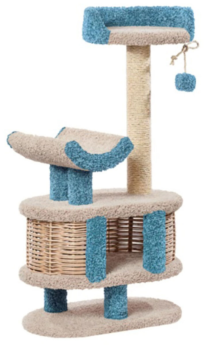 Домик Йорик Пушок ковролин молочный с лазурным,60х60х60см