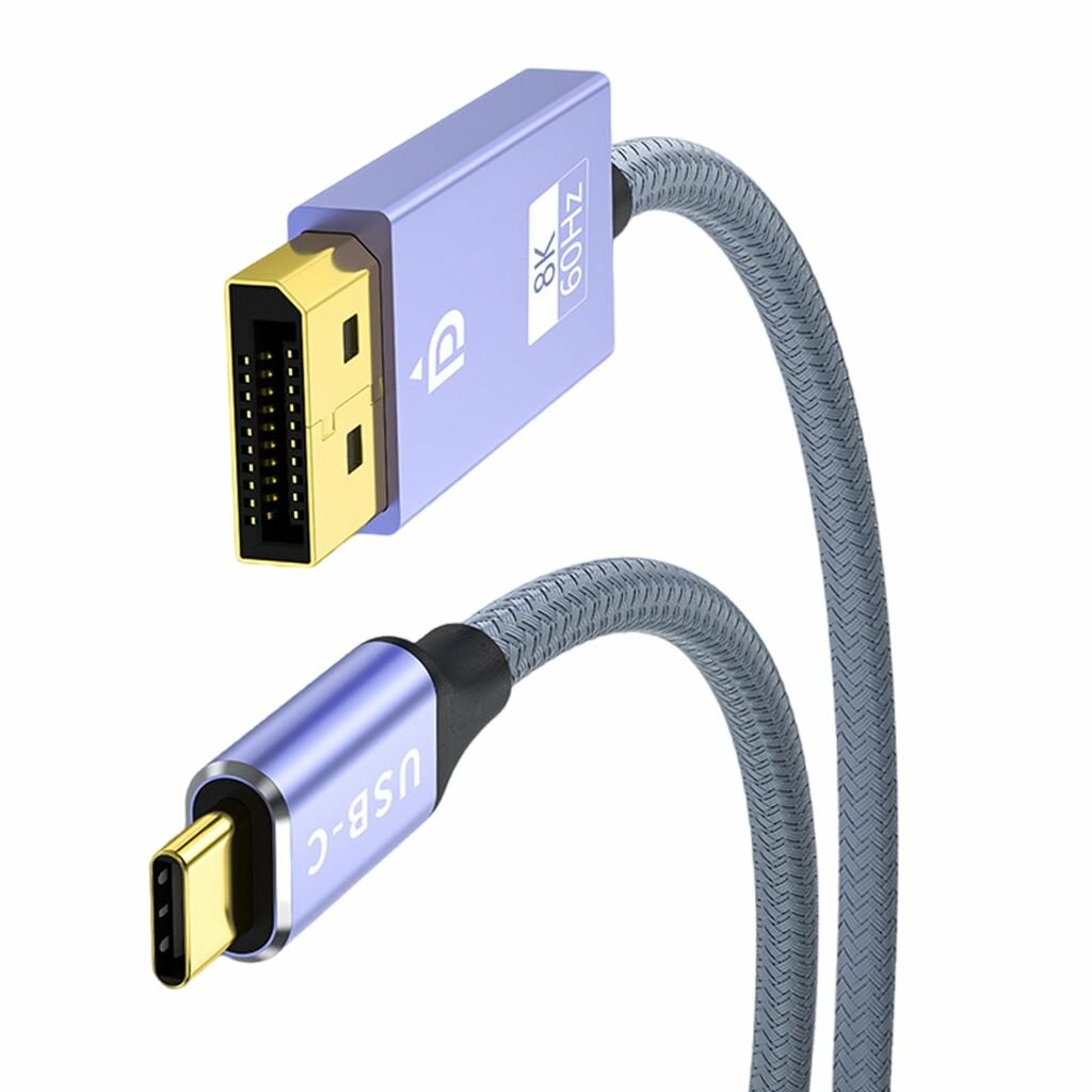 Кабель USB C - DisplayPort 1.4 с поддержкой 2K@165Hz 8K@60Hz 4K@144Hz, 1m