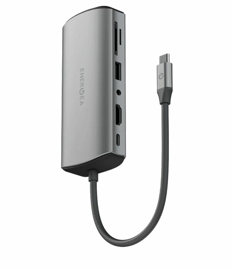 Адаптер EnergEA AluHub Max, USB C, SD Card Reader, Micro SD Reader, 4 X USB-A - темно серый (Gunmetal)