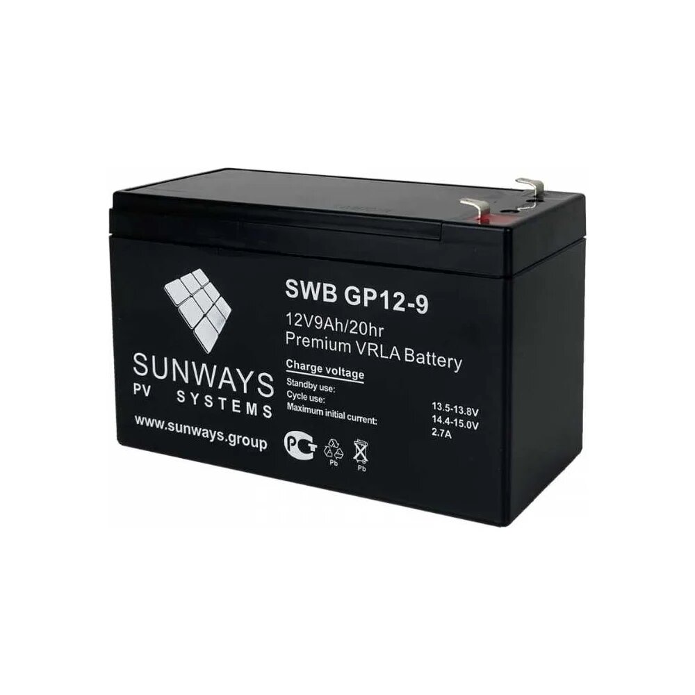 Аккумуляторная батарея GP 12-9 для ИБП Sunways SW101520, работы технология AGM надежное и долговечное решение