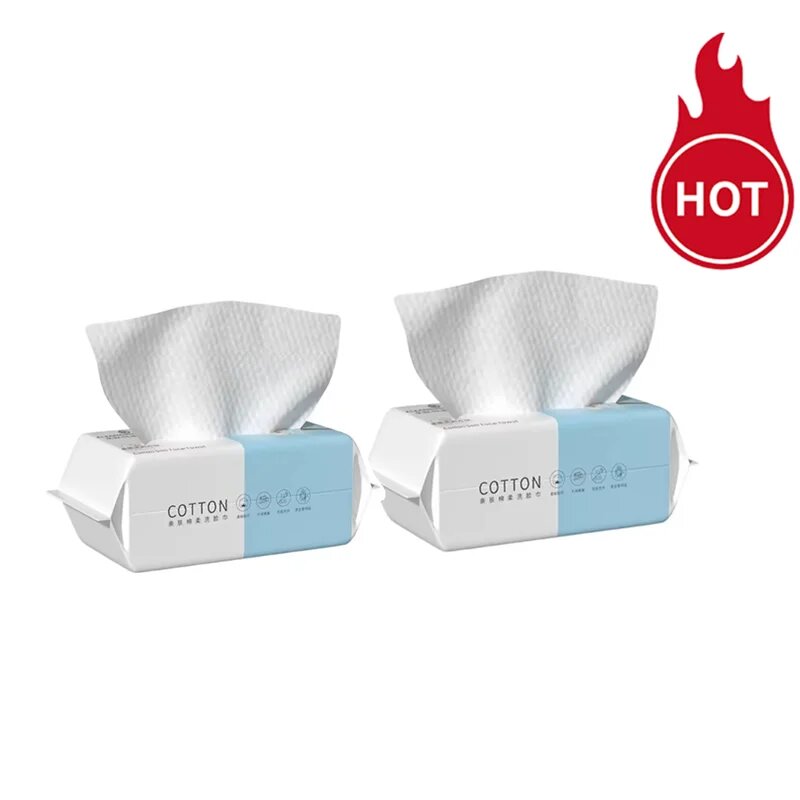 Одноразовые хлопковые салфетки для снятия макияжа 2 packs