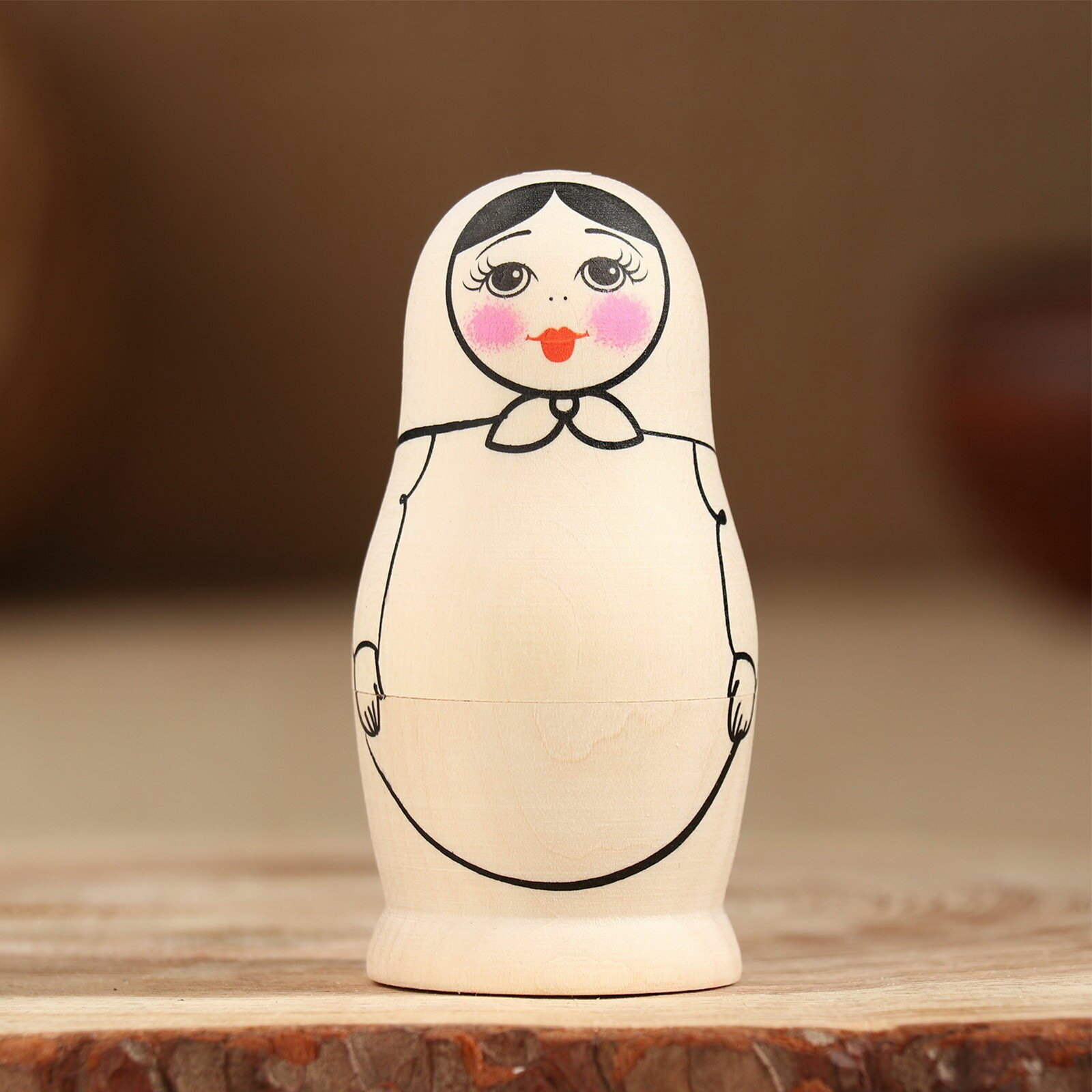 Заготовка для творчества "Матрешка", для росписи дерево, высшая категория, 9x4x4 см