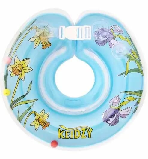 Круг для купания Keidzy 0-24 месяца, до 18 кг, на шею, малый, защелка