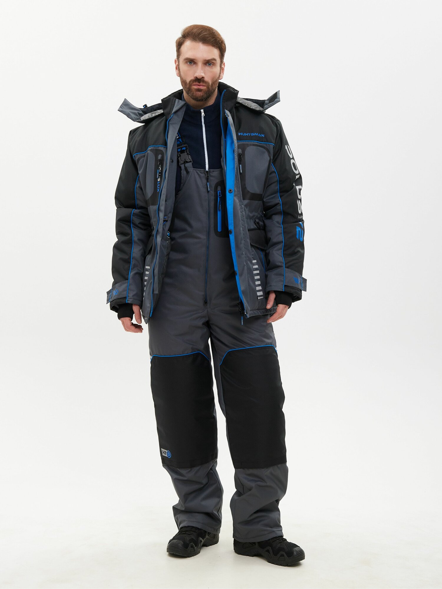 Костюм зимний Полюс LUX V-2 ткань Cell цвет Серый/Черный