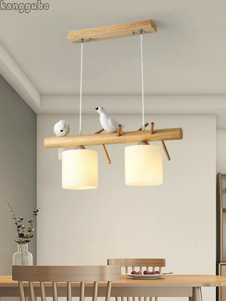 Люстра в виде птицы из массива дерева в скандинавском стиле