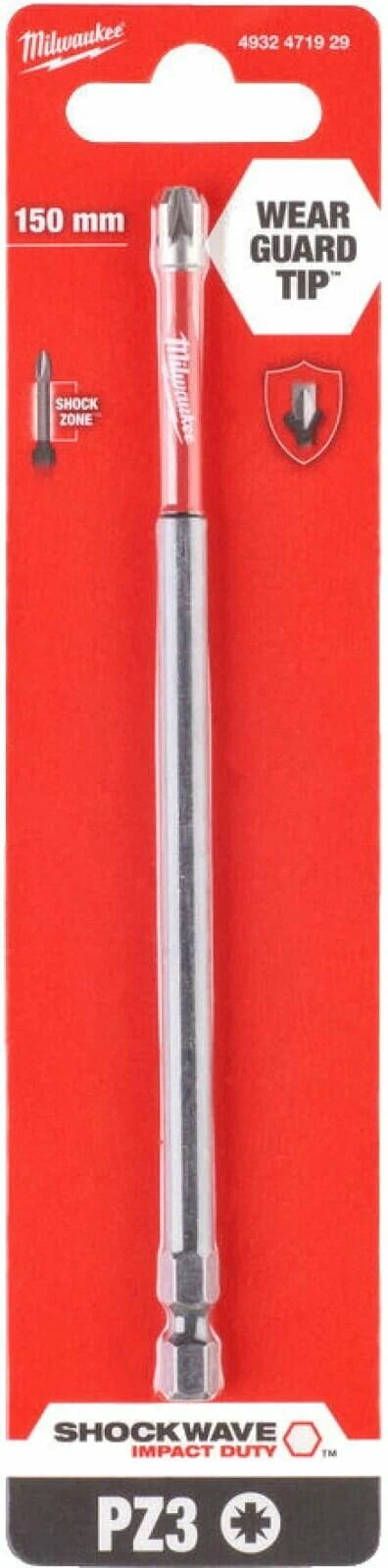 Бита Milwaukee Shockwave Impact Duty PZ3 150мм, 4932471929