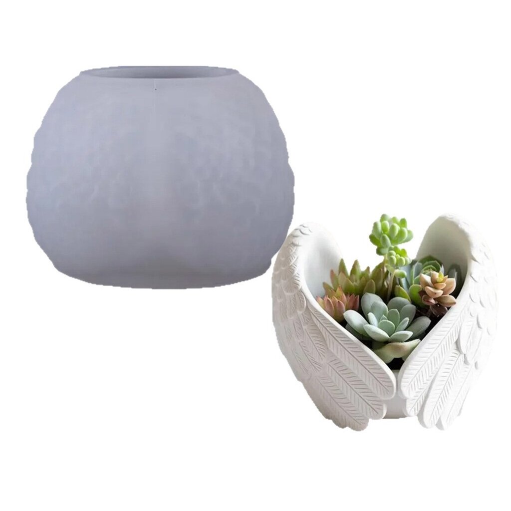 Силиконовая Форма GT38 Для Цветочного Горшка с Крыльями Ангела