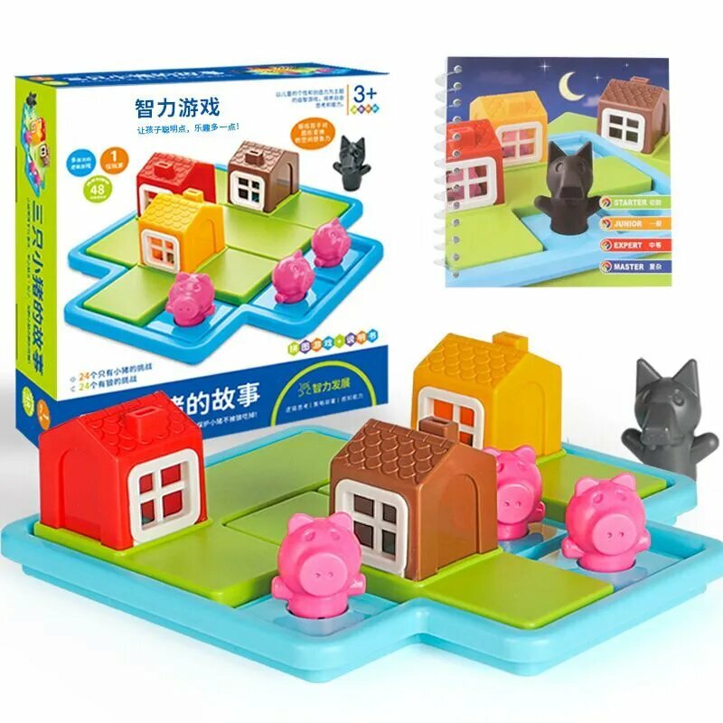 Настольная игра головоломка ТРИ маленьких поросенка развивающая игрушка пазл для малышей от 3 лет / Подарок для детей