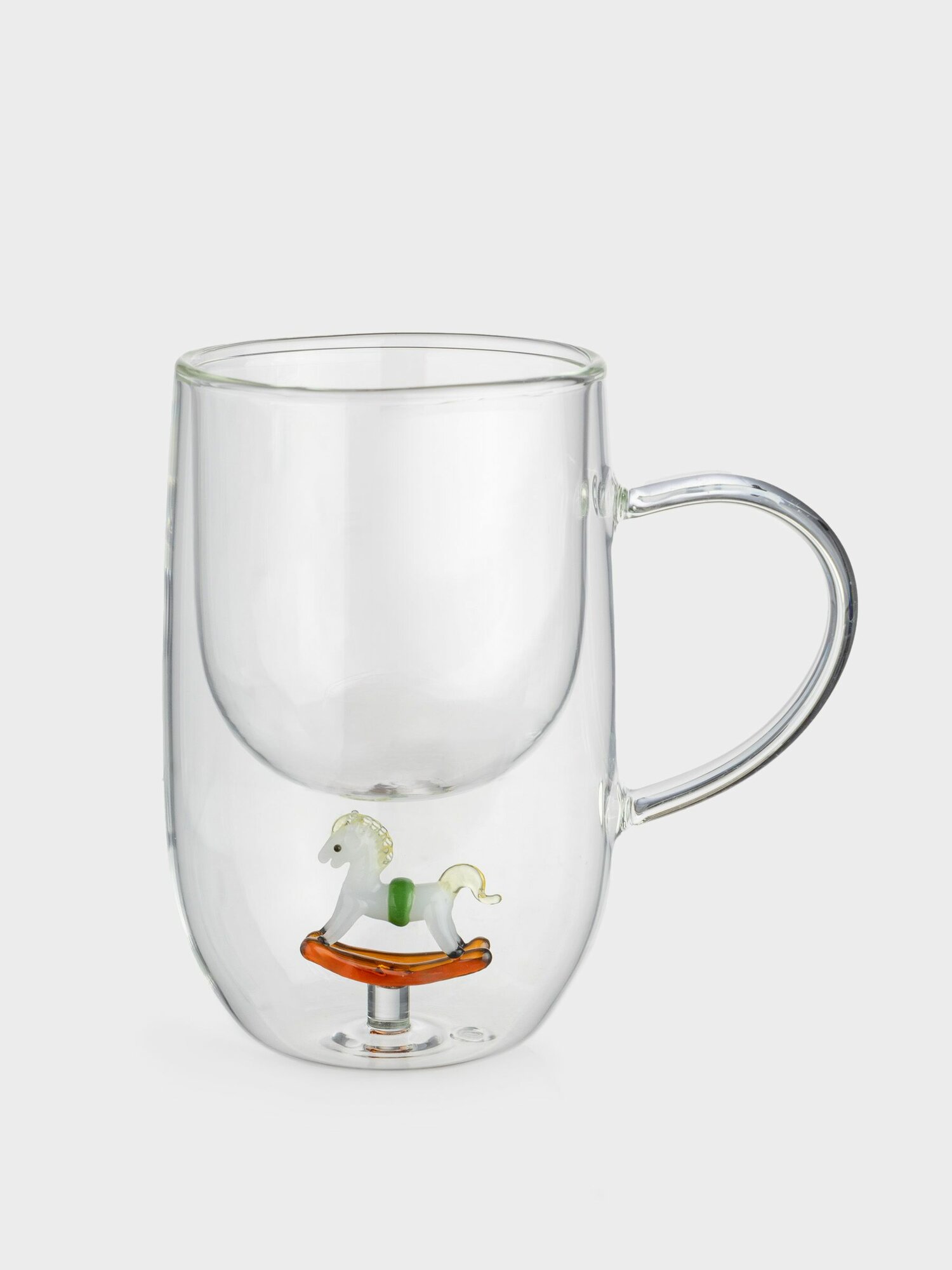 Кружка для чая Kuchenland, 250 мл, стеклянная Б, Лошадка, Air shape