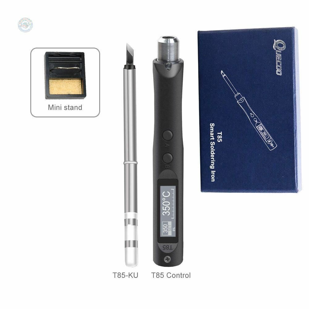 T85 умный паяльник с термостатом 80-480 C, быстрый нагрев 8 секунд, поддержка PD/QC, портативный набор для пайки, совместимость TS100, USB-C и DC питание