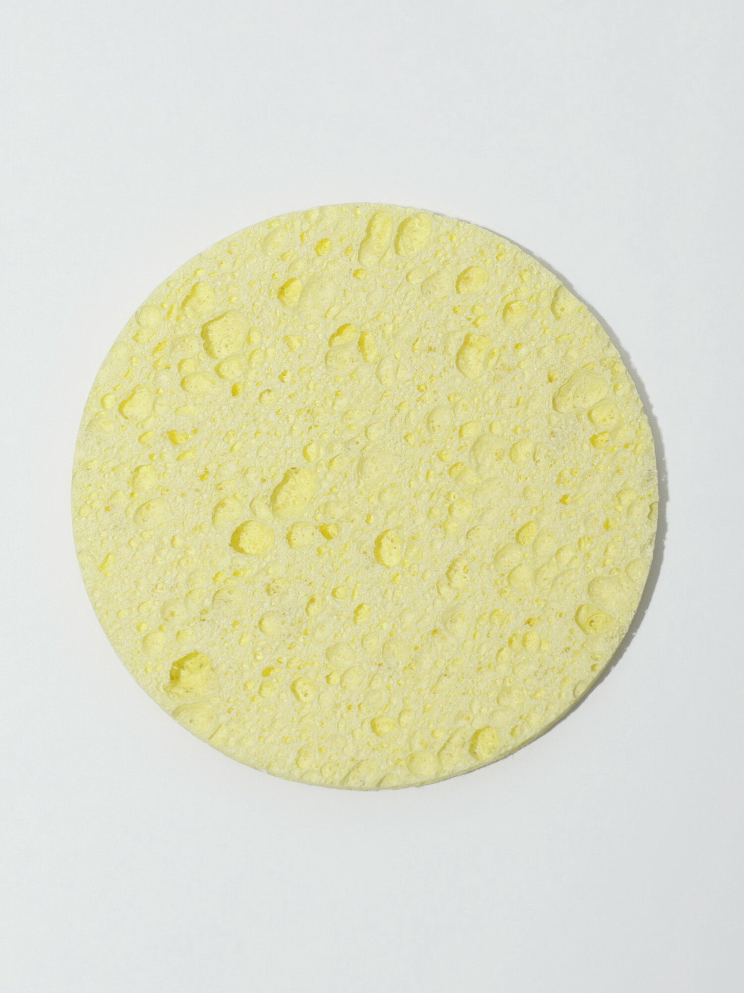 Спонж для умывания, d=8 см, жёлтый, форма: круглая, цвет: жёлтый