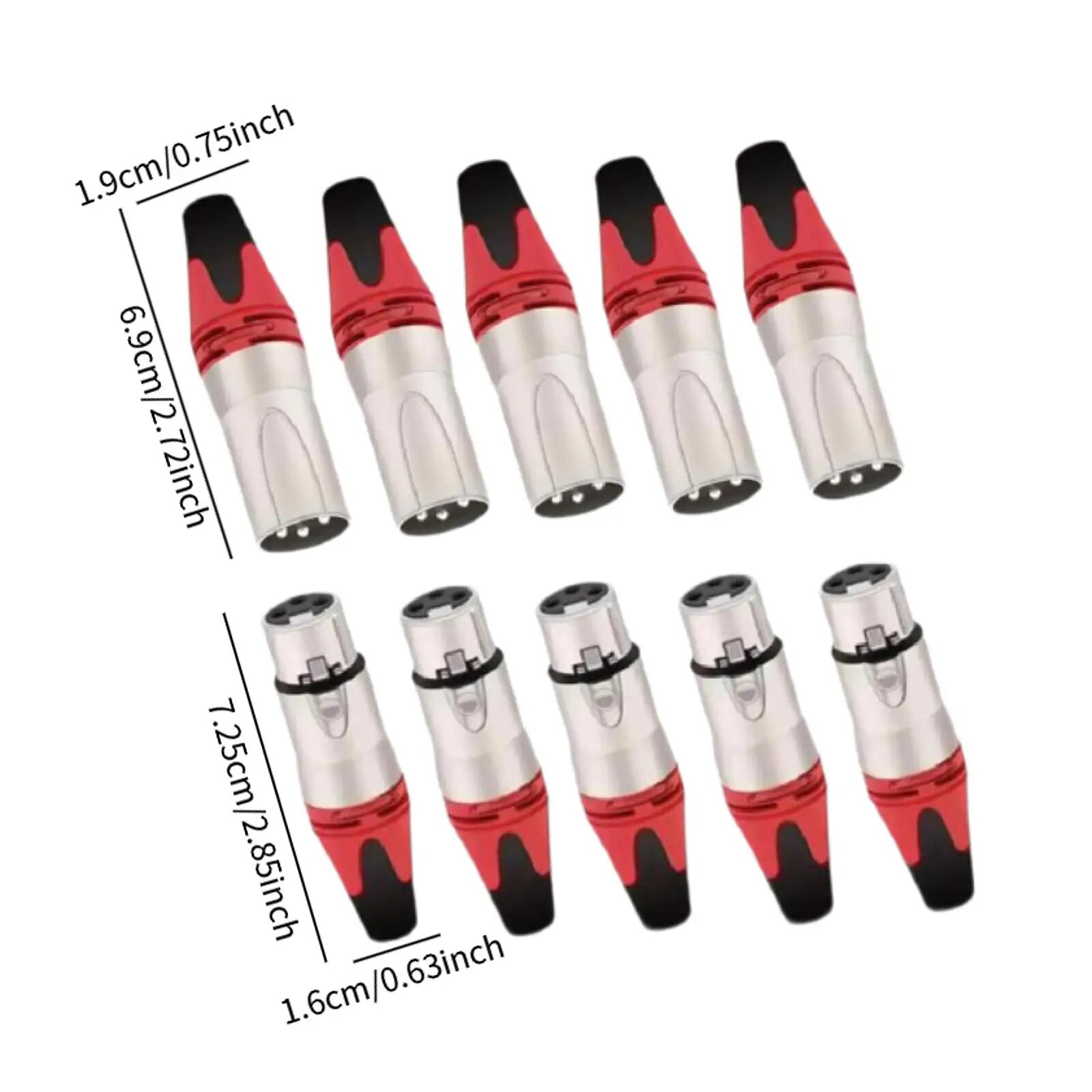 Tooyful XLR кабель разъём адаптер 10 шт Красный, Красный