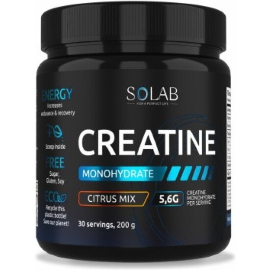 Креатин Solab моногидрат, Цитрусовый микс 30 порций 200 гр.