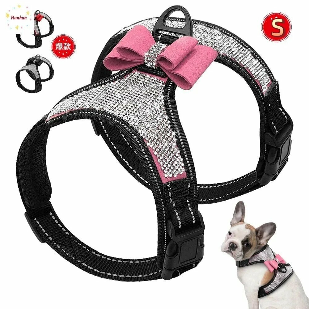 Шлейка Для Маленьких Собак Со Стразами