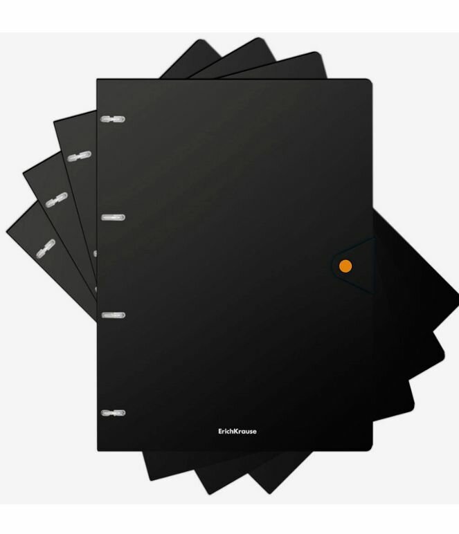 Тетрадь на кольцах А4 80 листов в клетку, Accent, пластиковая обложка, на кнопке, блок офсет 100% белизна